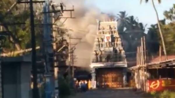 Fire broke out at the famous Mandaikadu temple In Kulachal, roof was ...