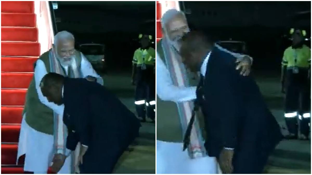 Papua New Guinea PM James Marape Welcomed PM Modi by touching his feet ...